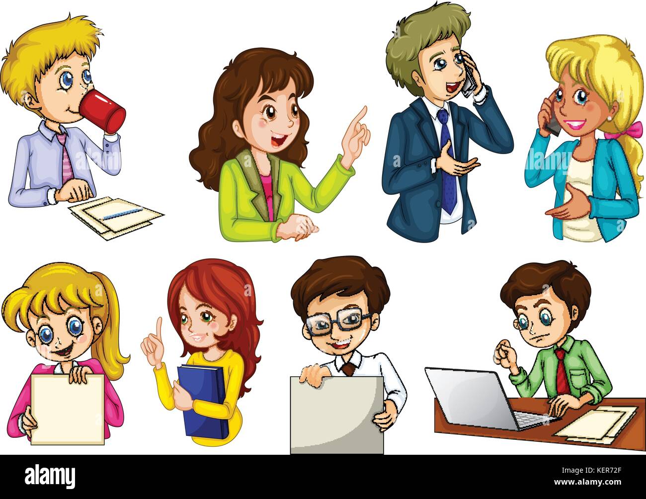 Animated People Working