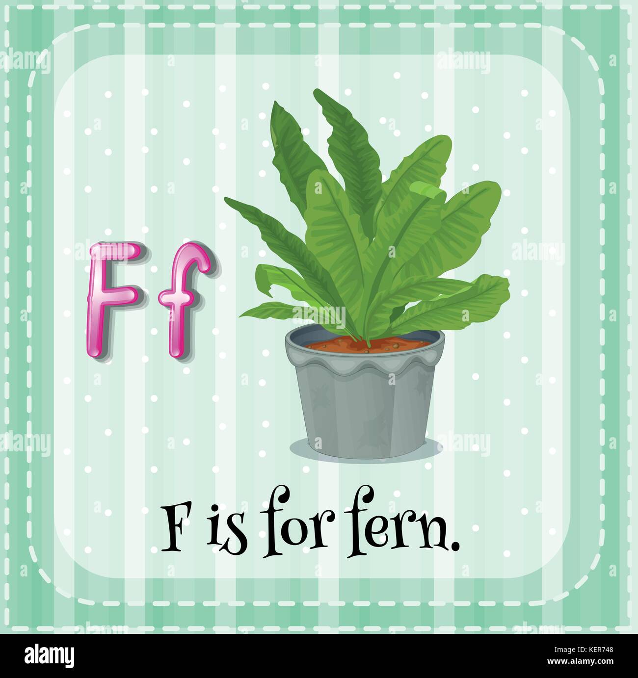 Illustration of a letter f is for fern Stock Vector Image & Art - Alamy
