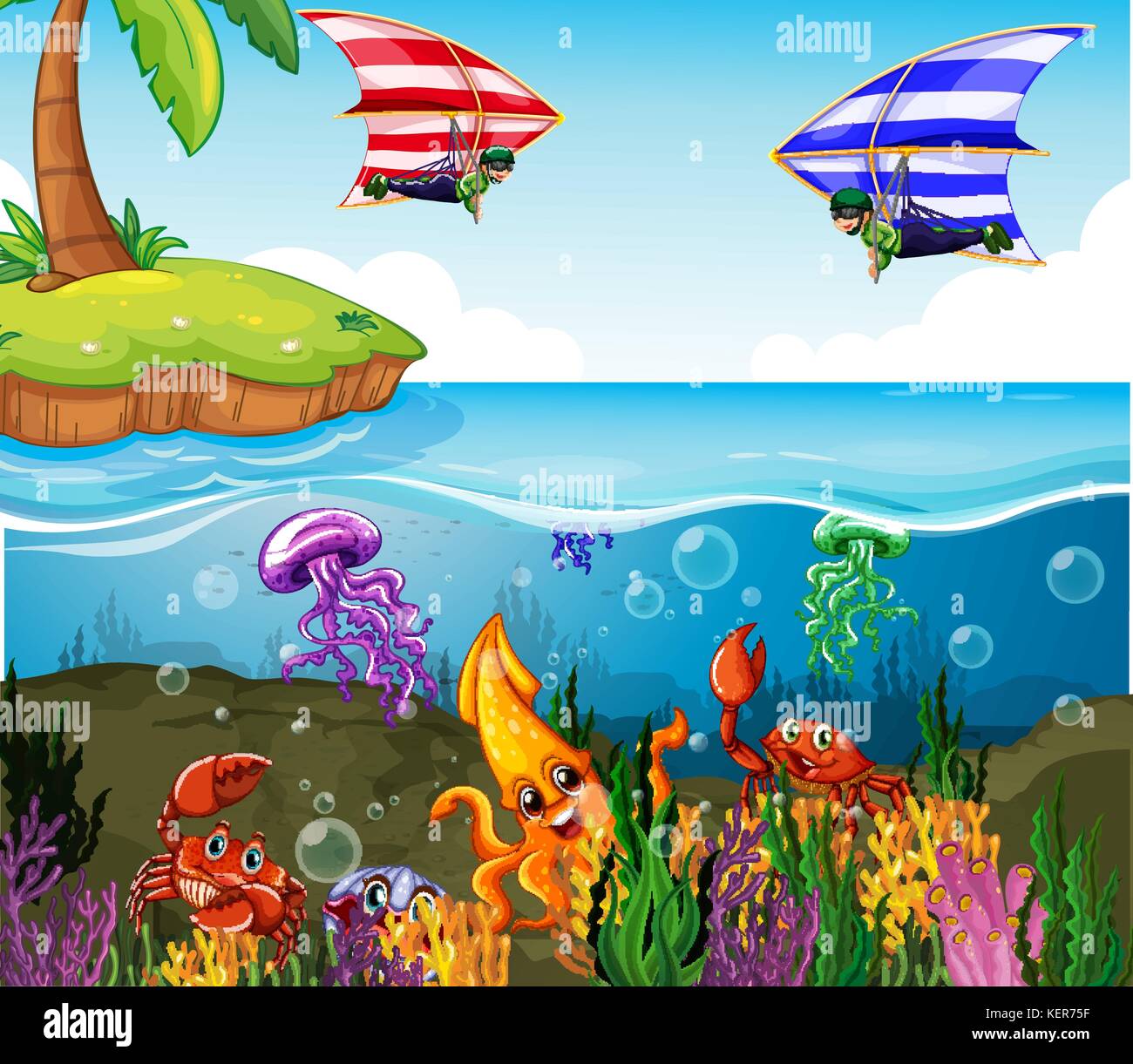 Crabs are his hobby Stock Vector Images - Alamy