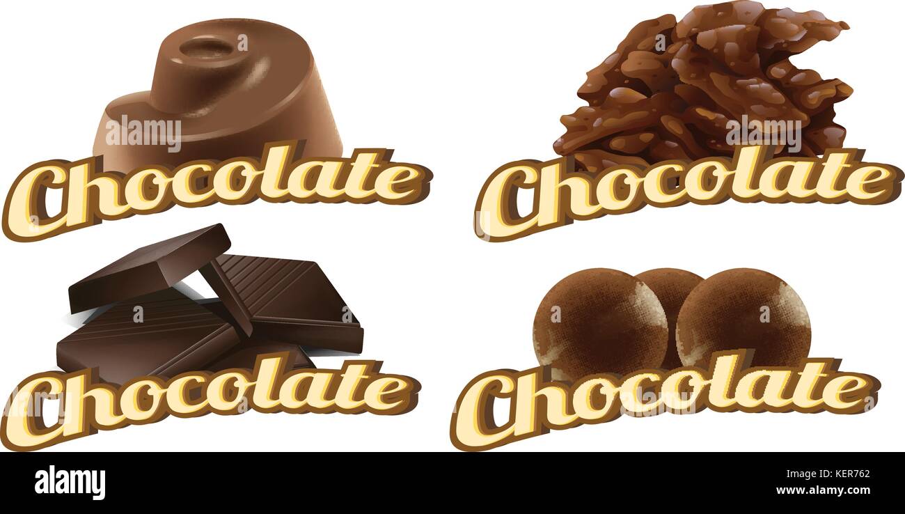 Set of chocolate labels with chocolates Stock Vector Image & Art - Alamy