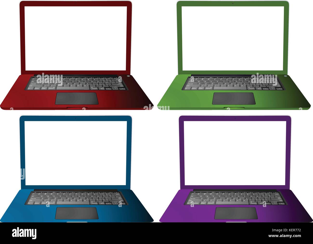 Laptop green screen blue Stock Vector Images - Alamy