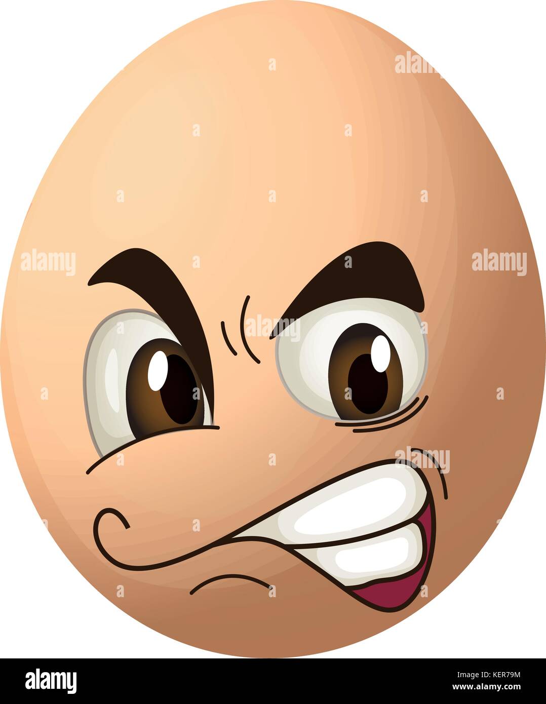 Illustration of an angry egg on a white background Stock Vector Image ...