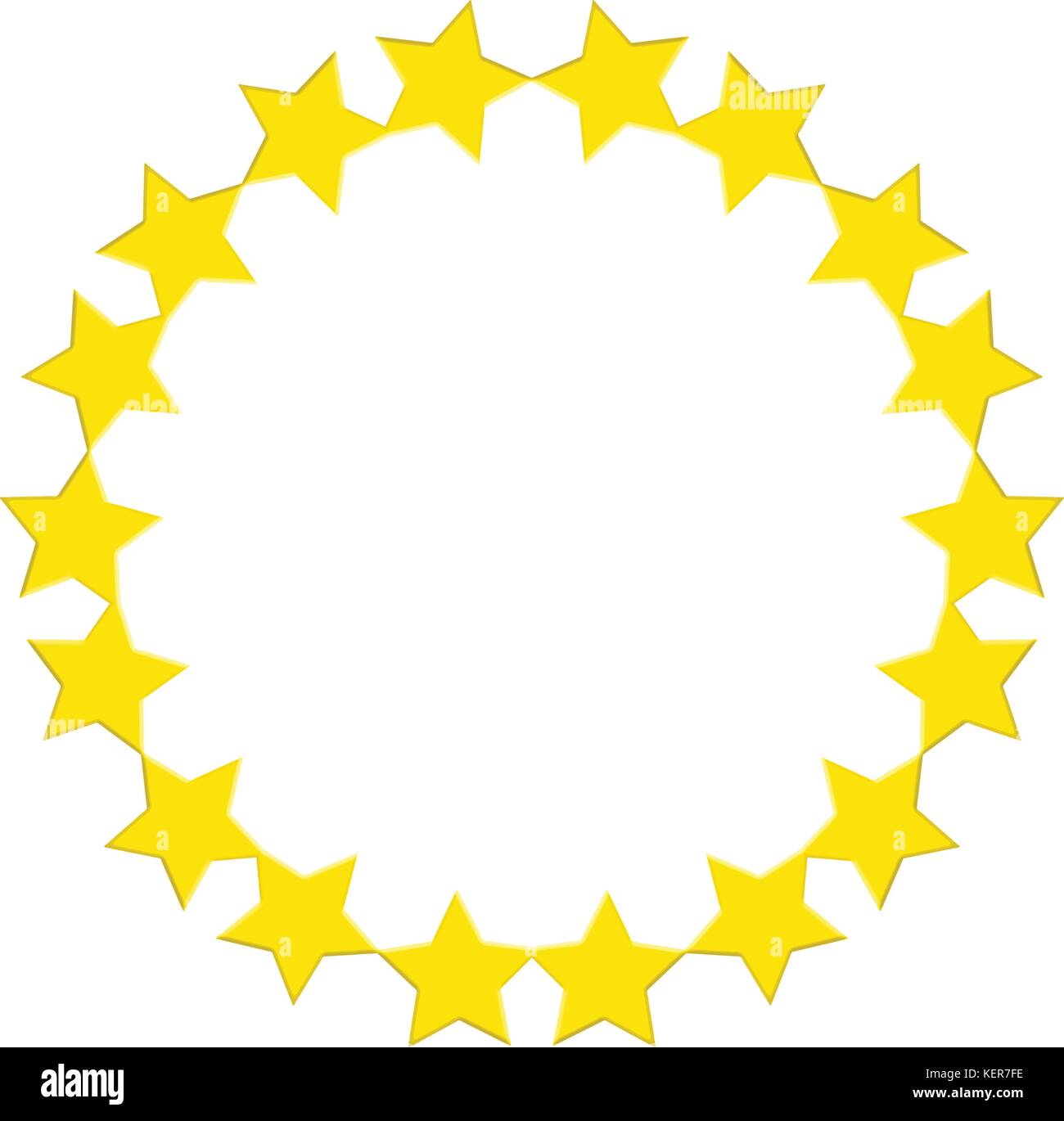 Illustration of a round star template on a white background Stock ...