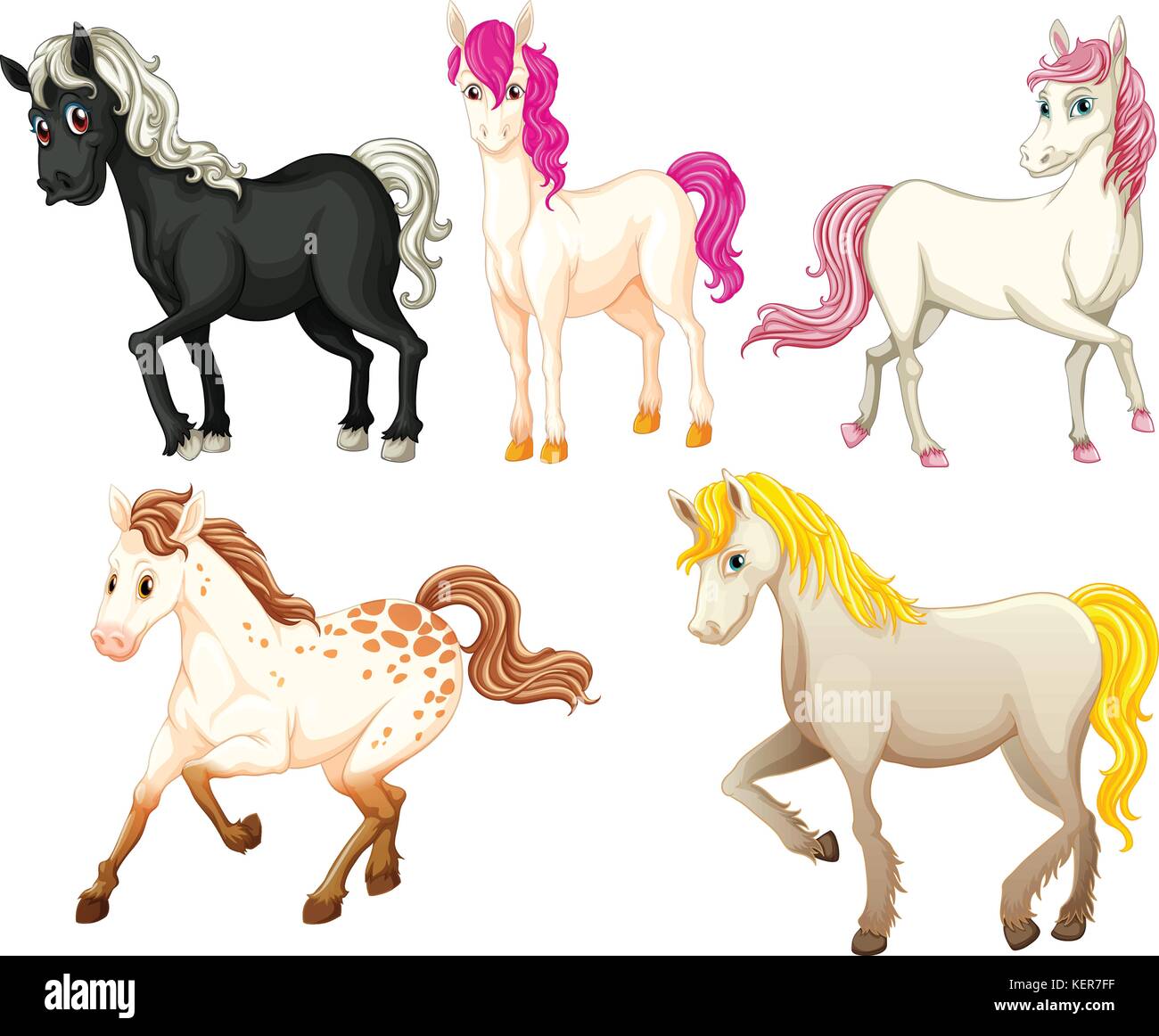 Young ponies Stock Vector Images - Alamy