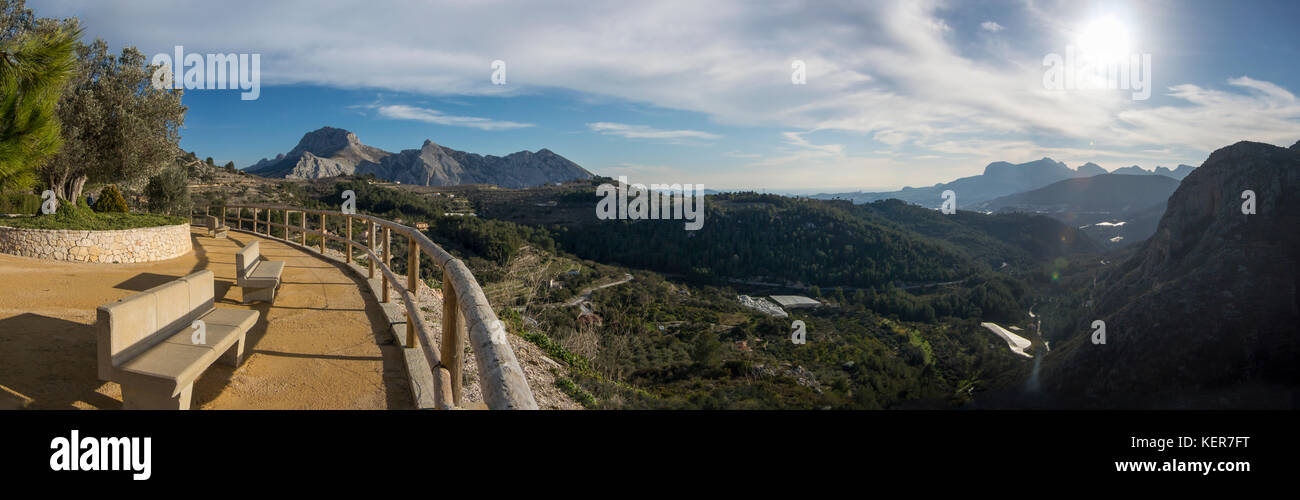 Panoramic view of the valley between Bolulla and Taberna, Alicante ...