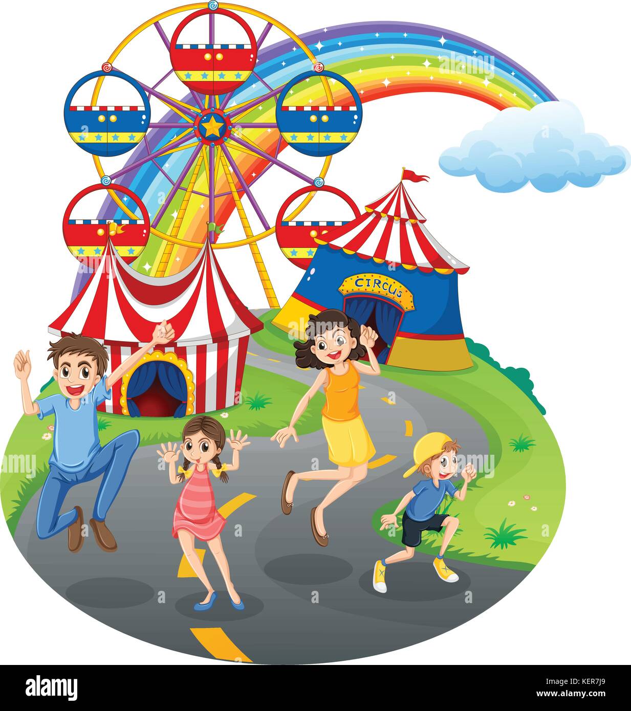Family Amusement Park Clipart