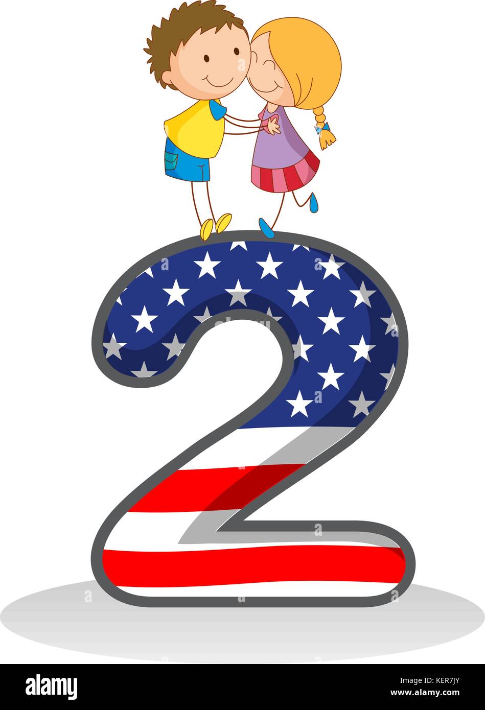 Illustration of a flashcard number two Stock Vector Image & Art - Alamy