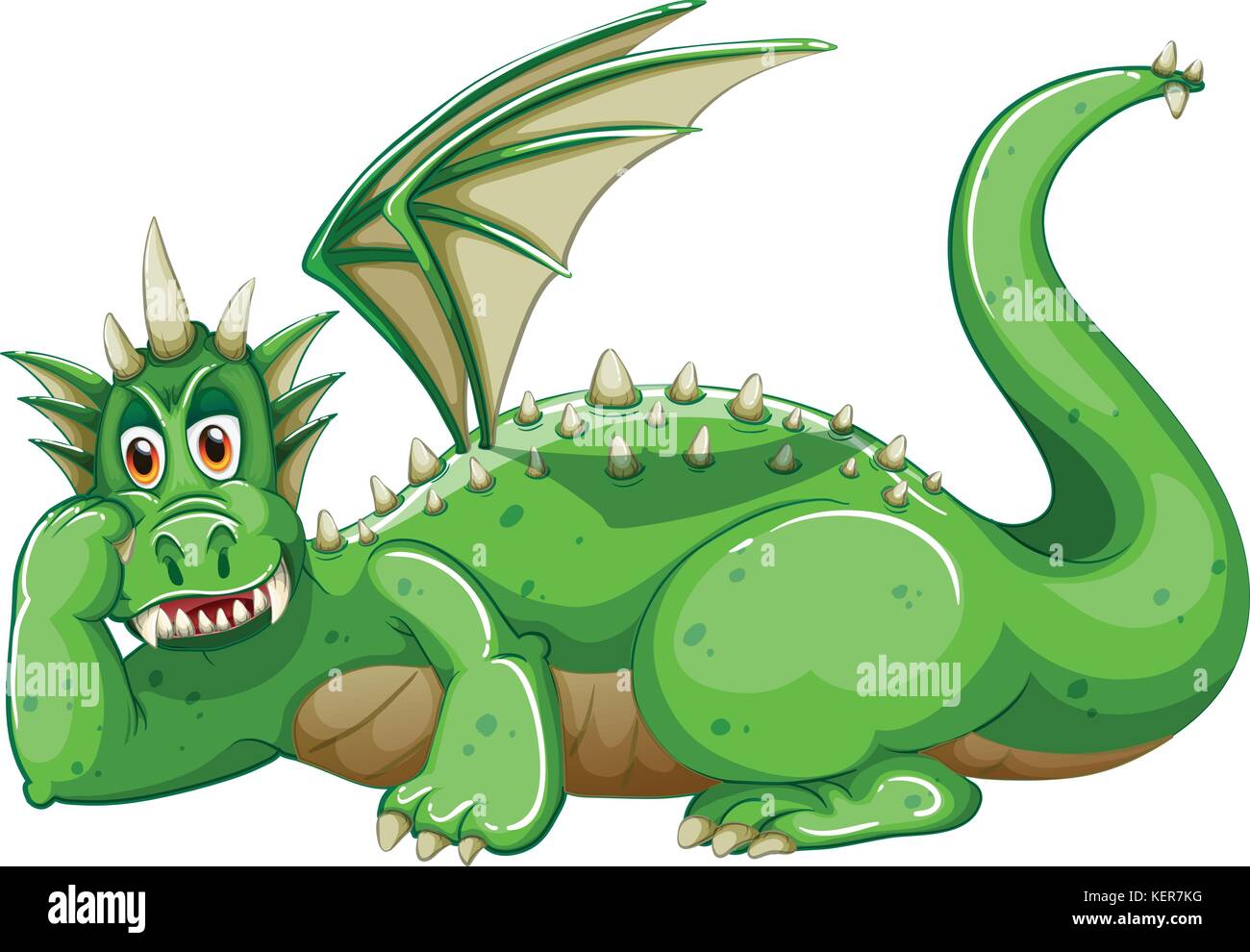 Illustration of a green dragon relaxing Stock Vector Image & Art - Alamy