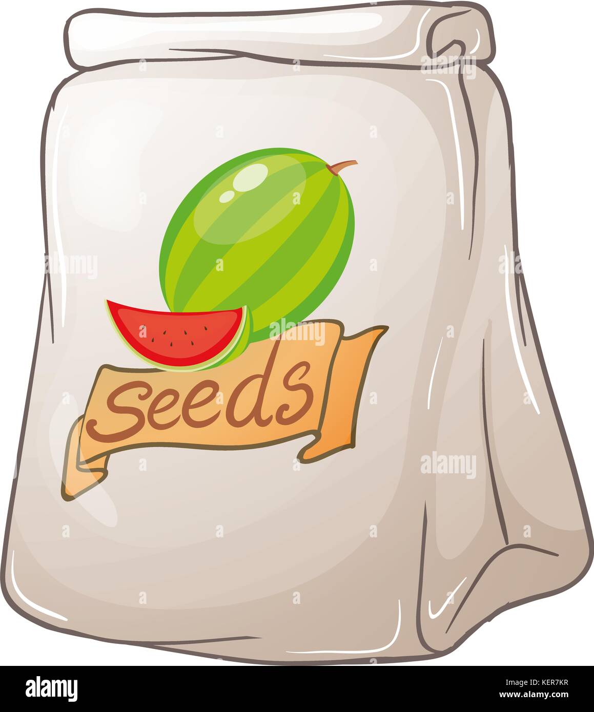 Illustration of a pack of watermelon seeds on a white background Stock ...