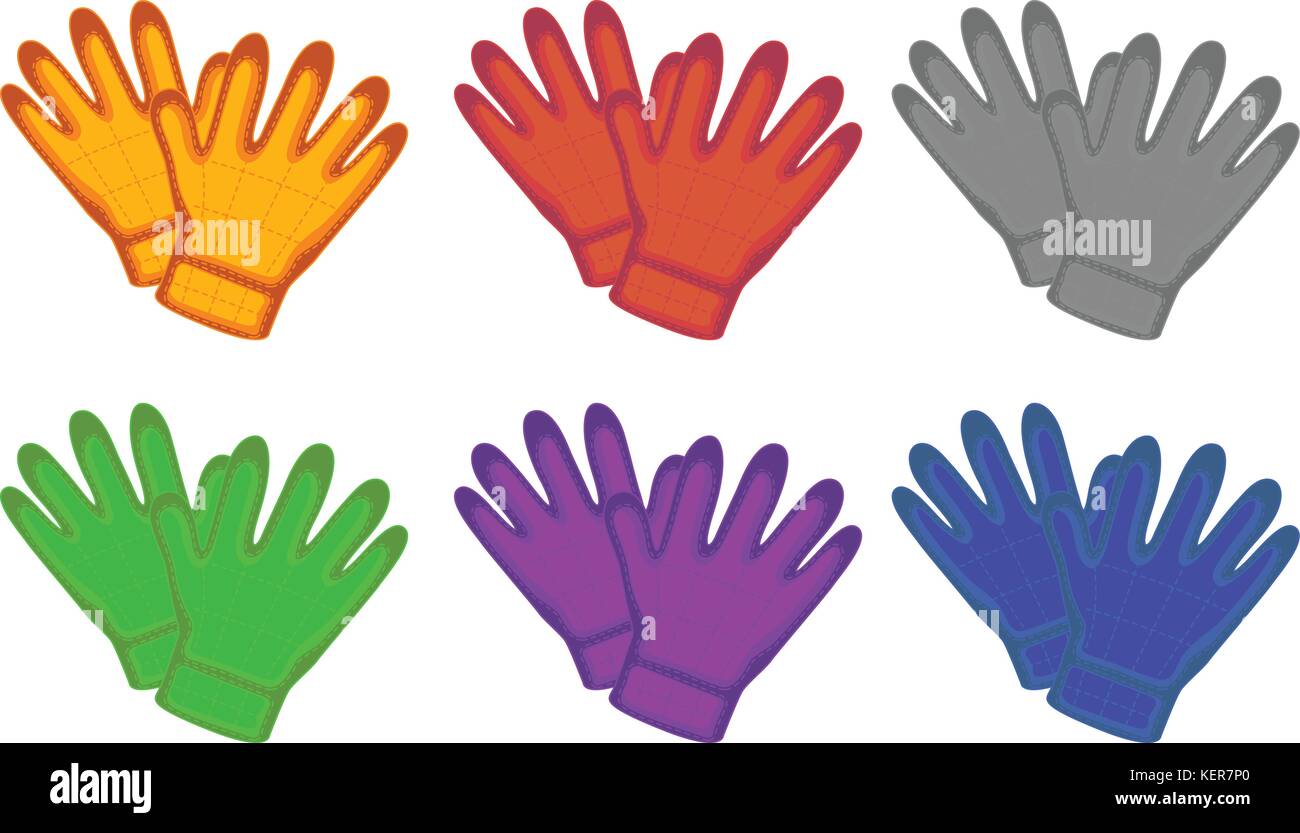 Illustration of different color gloves Stock Vector Image & Art - Alamy