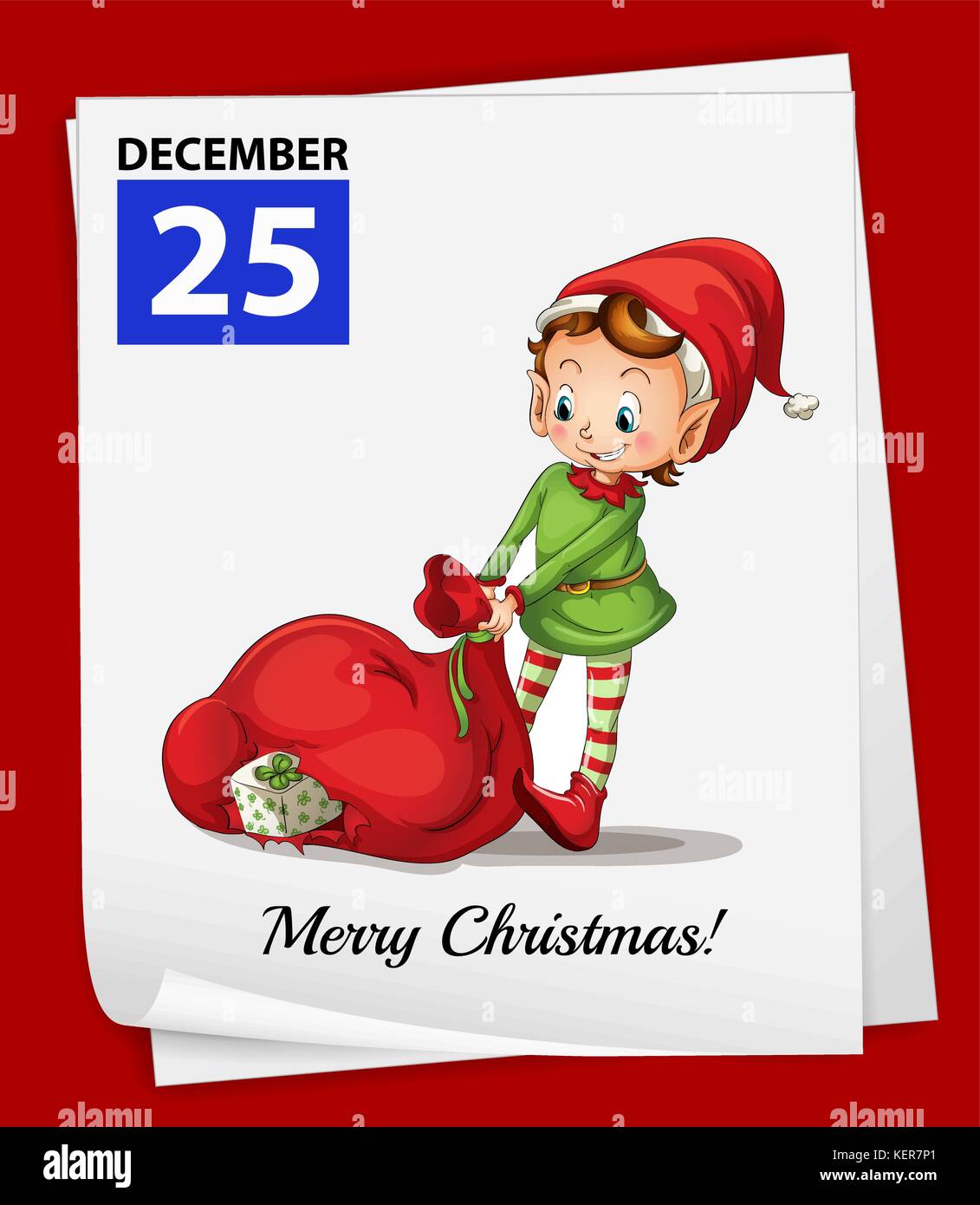 Illustration of a calendar on christmas day Stock Vector Image & Art ...