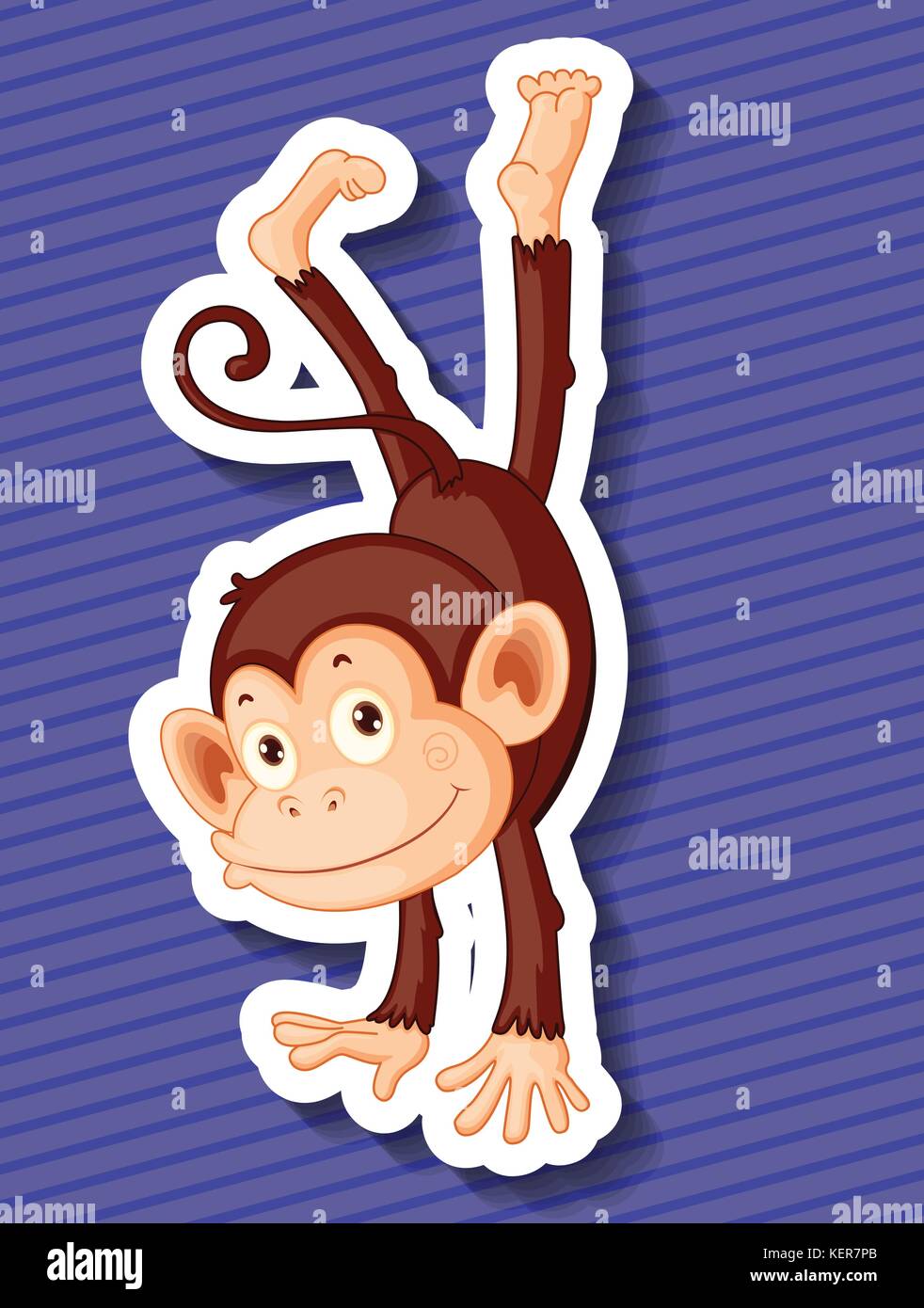 Illustration of a monkey handstanding Stock Vector Image & Art - Alamy