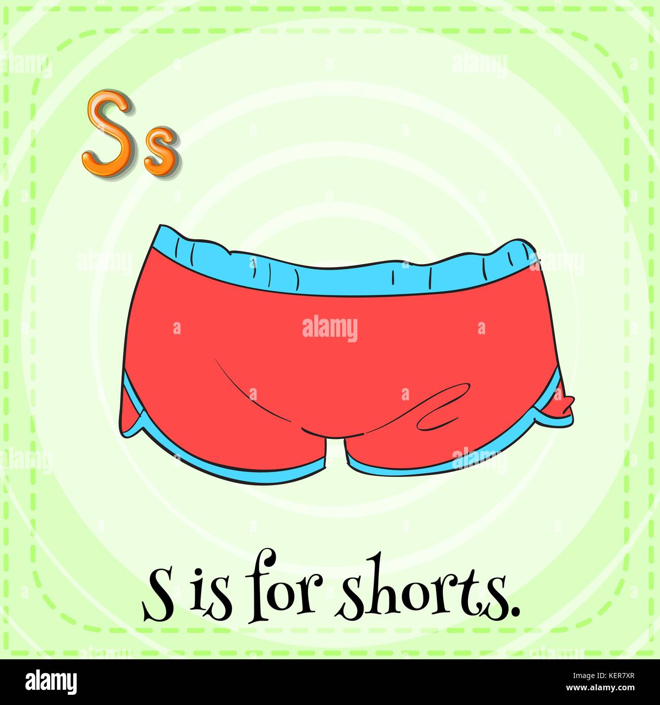 Illustration of a letter S is for shorts Stock Vector Image & Art - Alamy