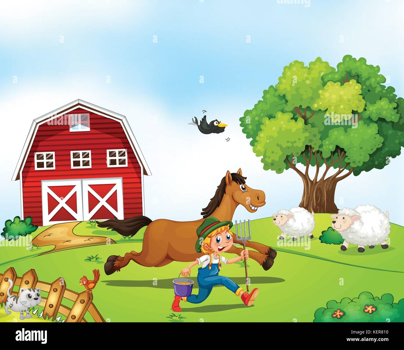 Cartoon sheep running hi-res stock photography and images - Alamy