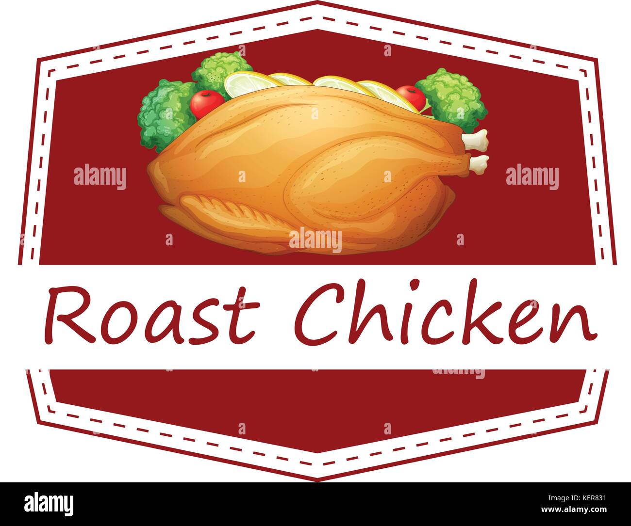 Illustration of a banner of roast chicken Stock Vector Image & Art - Alamy