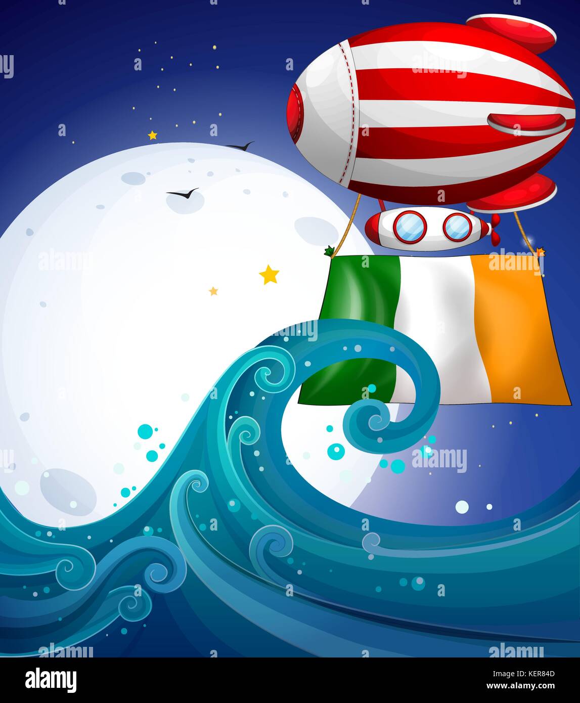 Illustration of a floating balloon with the flag of Ireland Stock ...