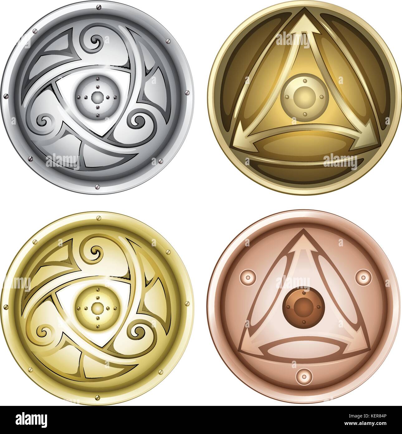 Illustration of a set of shields Stock Vector Image & Art - Alamy