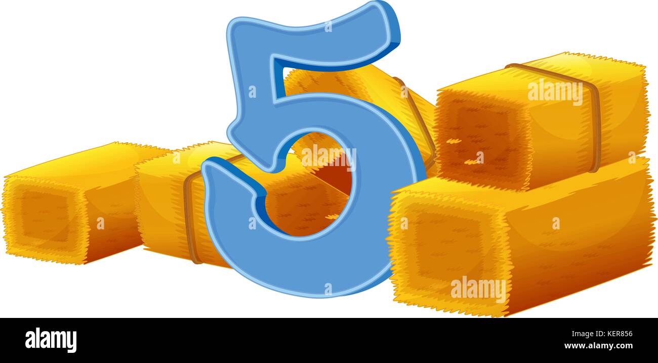 Illustration of the five bundles of hays on a white background Stock ...
