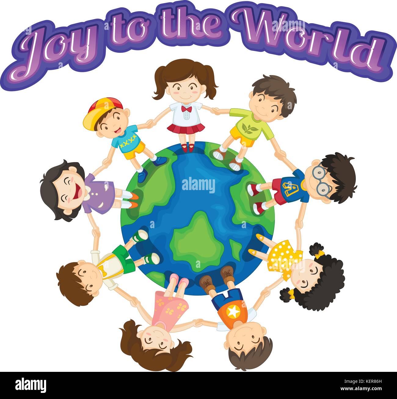 Circle of children praying Stock Vector Images - Alamy