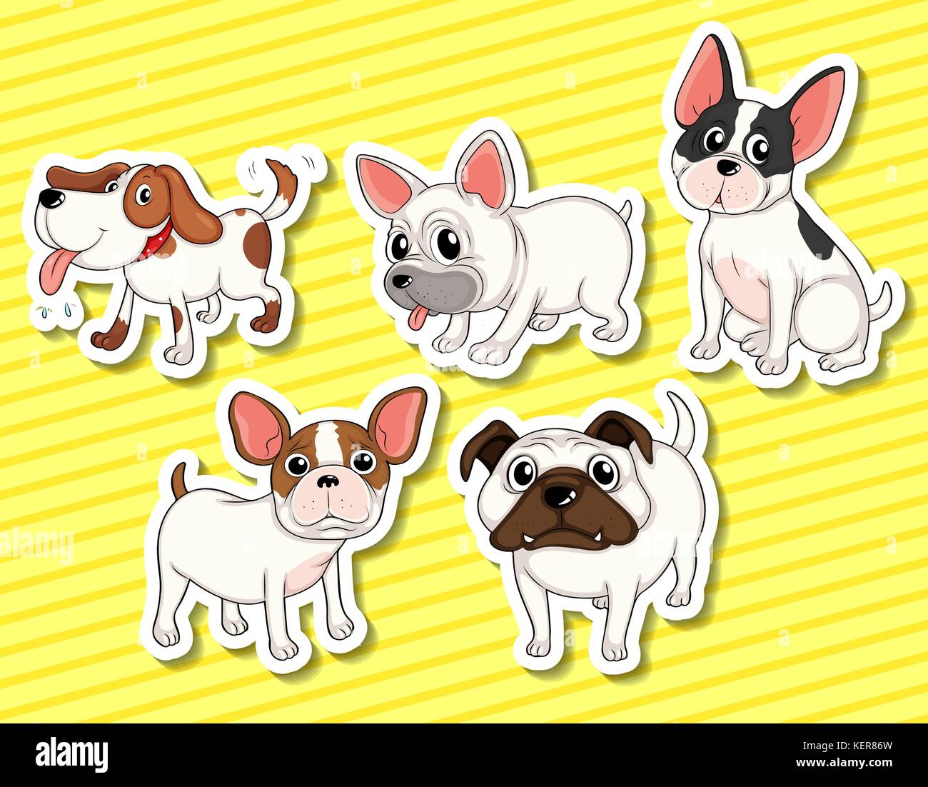 illustration of five different dogs Stock Vector Image & Art - Alamy