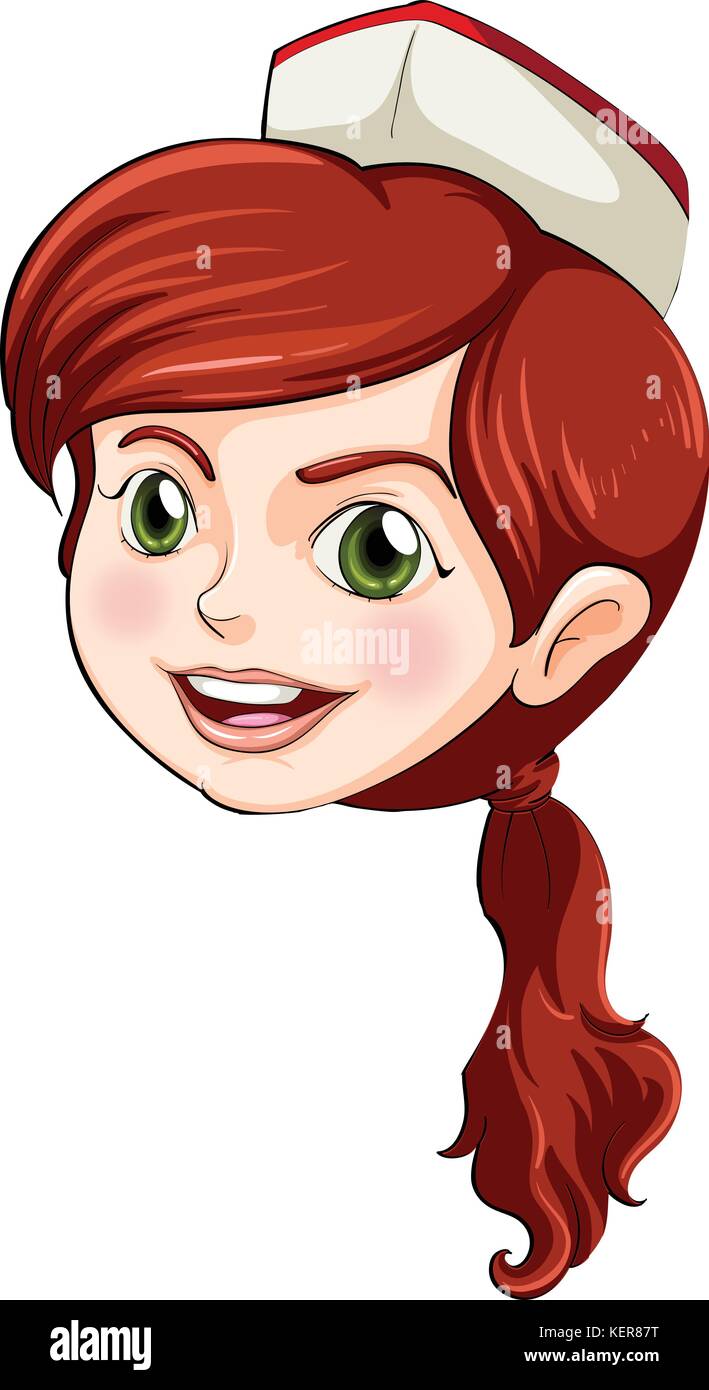 Illustration of a head of a nurse on a white background Stock Vector ...