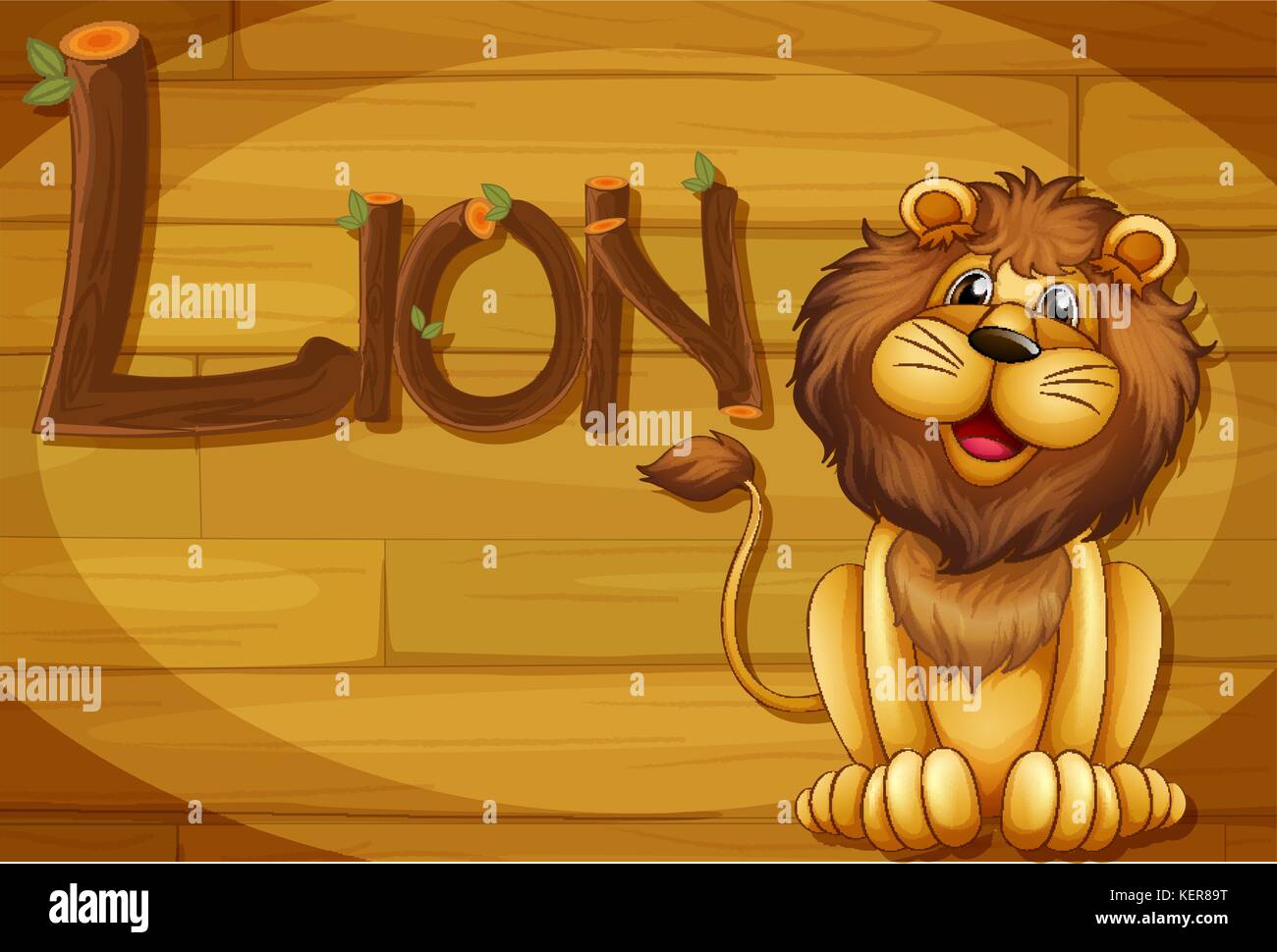 Illustration of a wooden frame with a lion Stock Vector Image & Art - Alamy