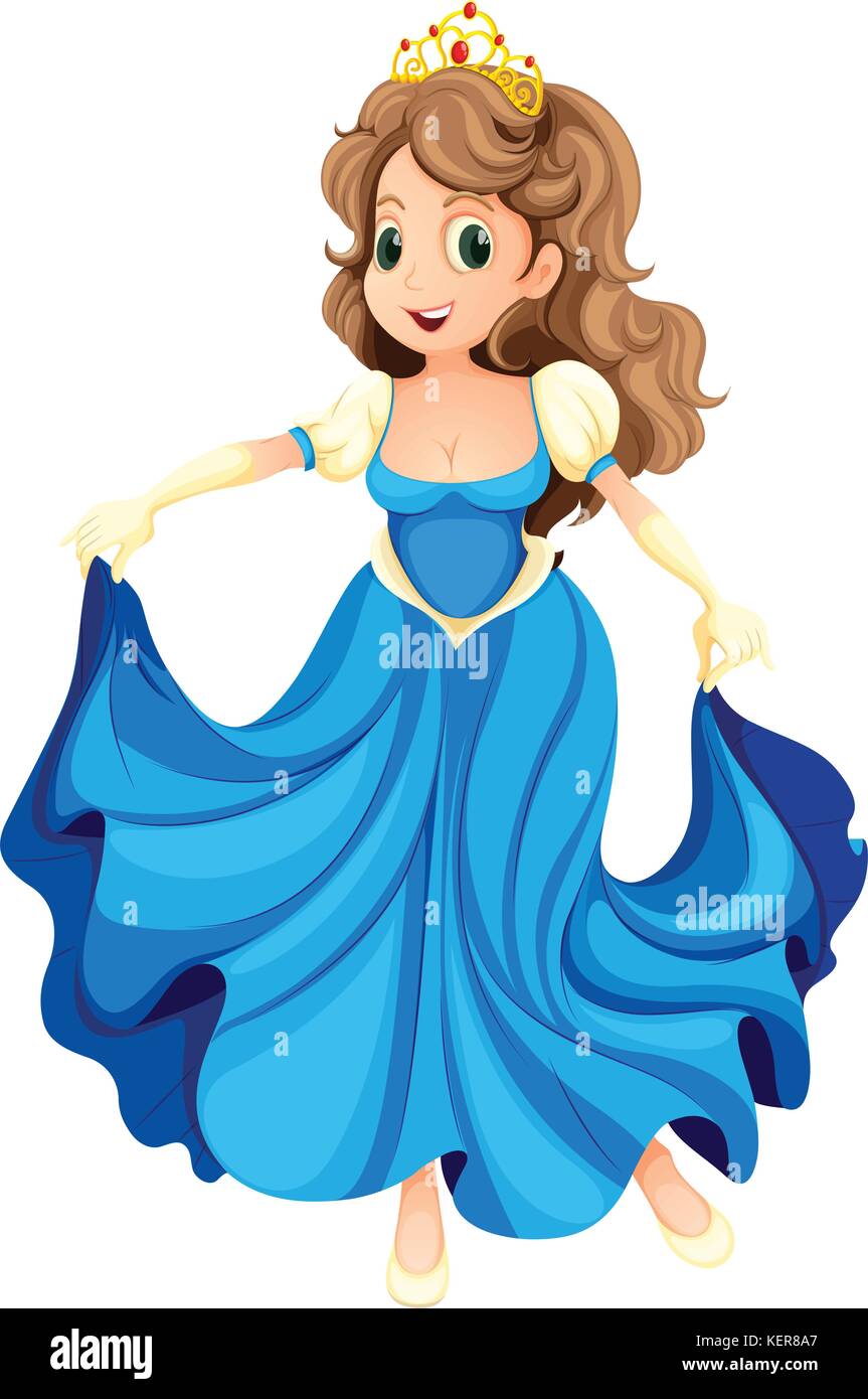 Illustration of a happy young princess on a white background Stock ...