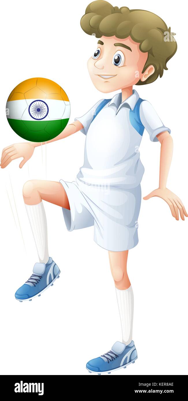 Illustration of a soccer player from India on a white background Stock ...