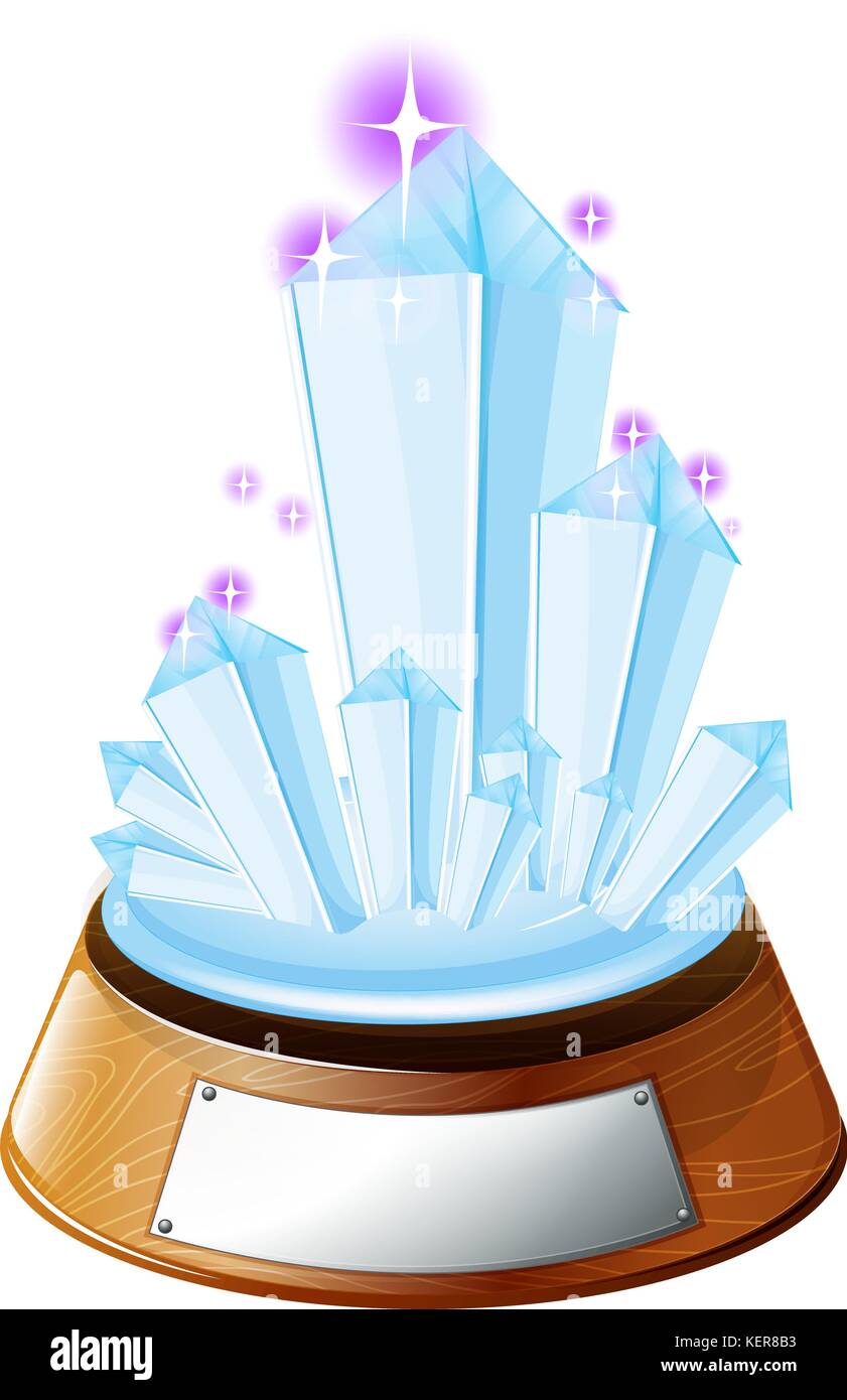 Illustration of an ice-designed trophy with an empty label on a white ...