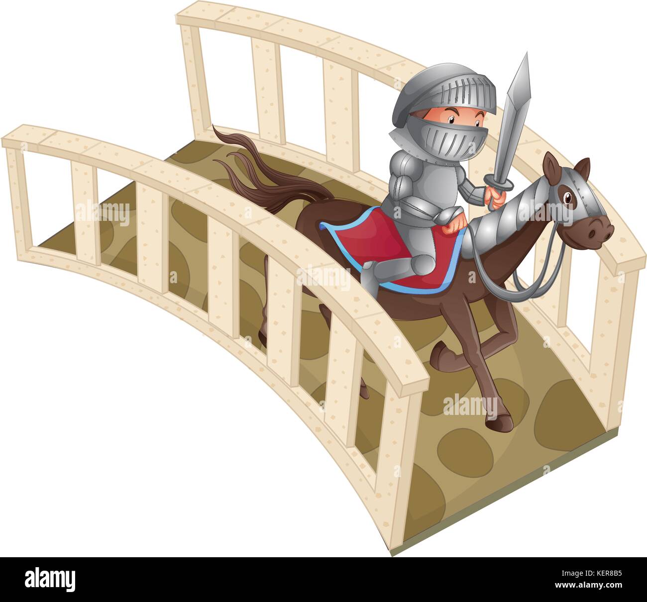 Knight riding horse sword cartoon hi-res stock photography and images ...