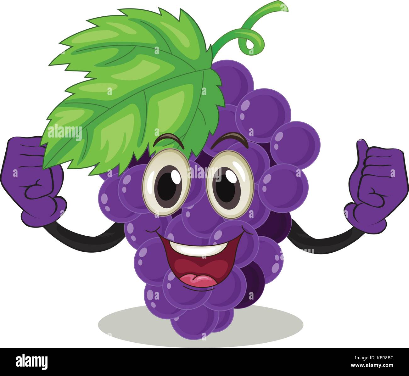 Smiling purple grapes on white background Stock Vector Image & Art - Alamy