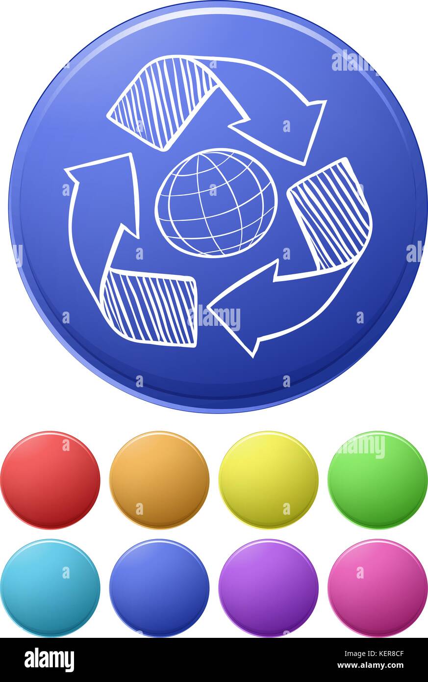 Illustration of different color icons of recycle Stock Vector Image ...