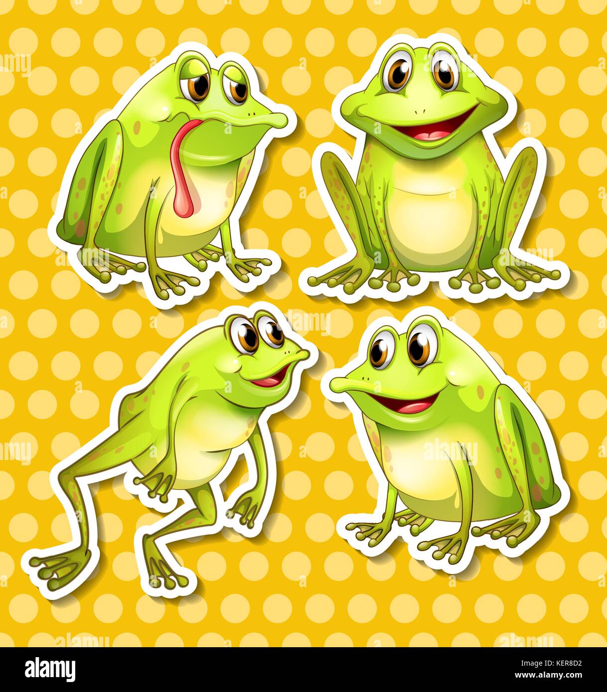 Illustration of frogs in different poses Stock Vector Image & Art - Alamy