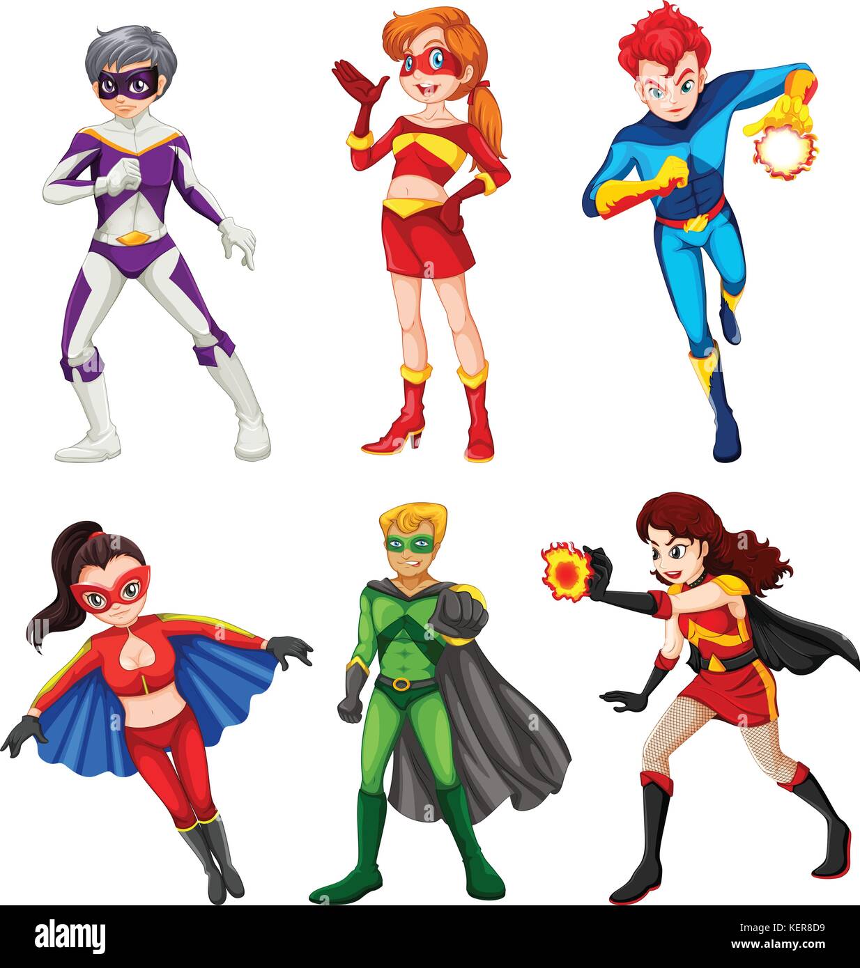 Female and male superheroes cartoon Stock Vector Images - Alamy