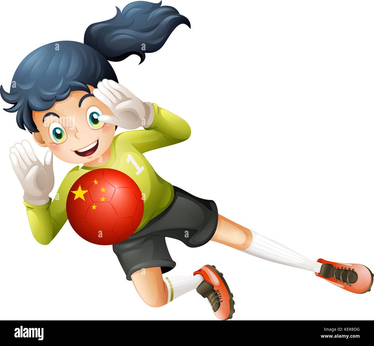 Female chinese soccer player Stock Vector Images - Alamy