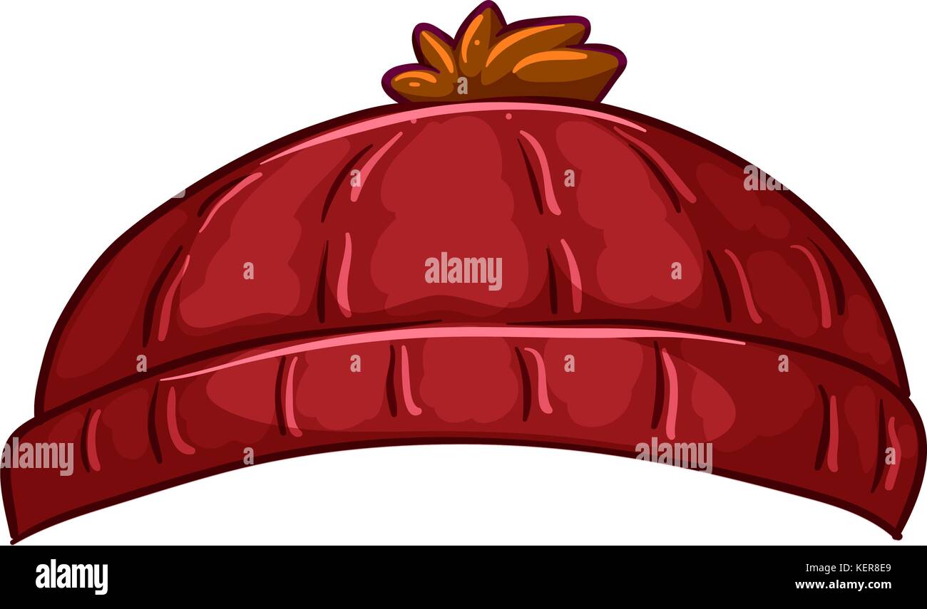 Illustration of a red bonnet on a white background Stock Vector Image ...
