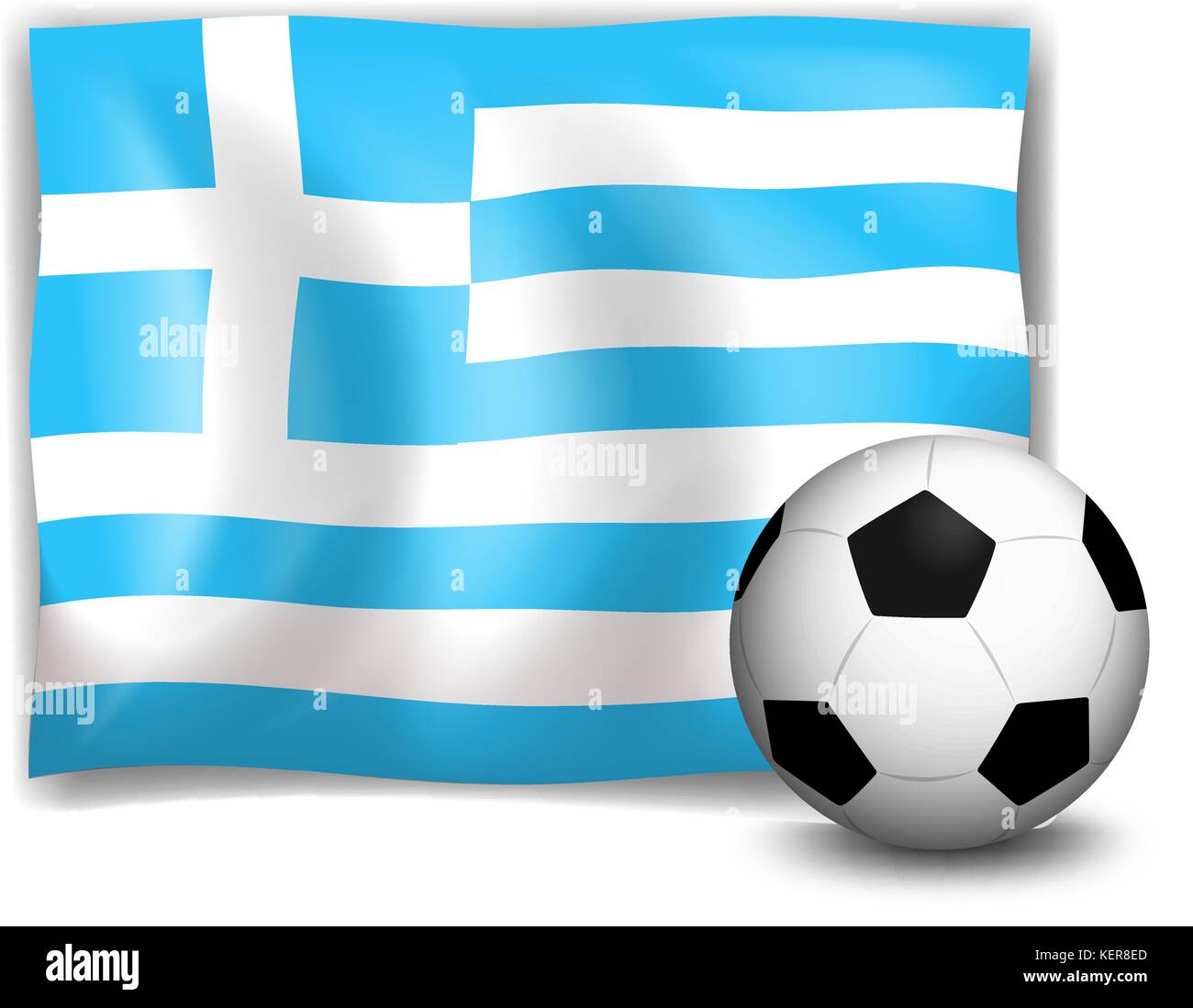 Illustration of a soccer ball with the flag of Greece on a white ...