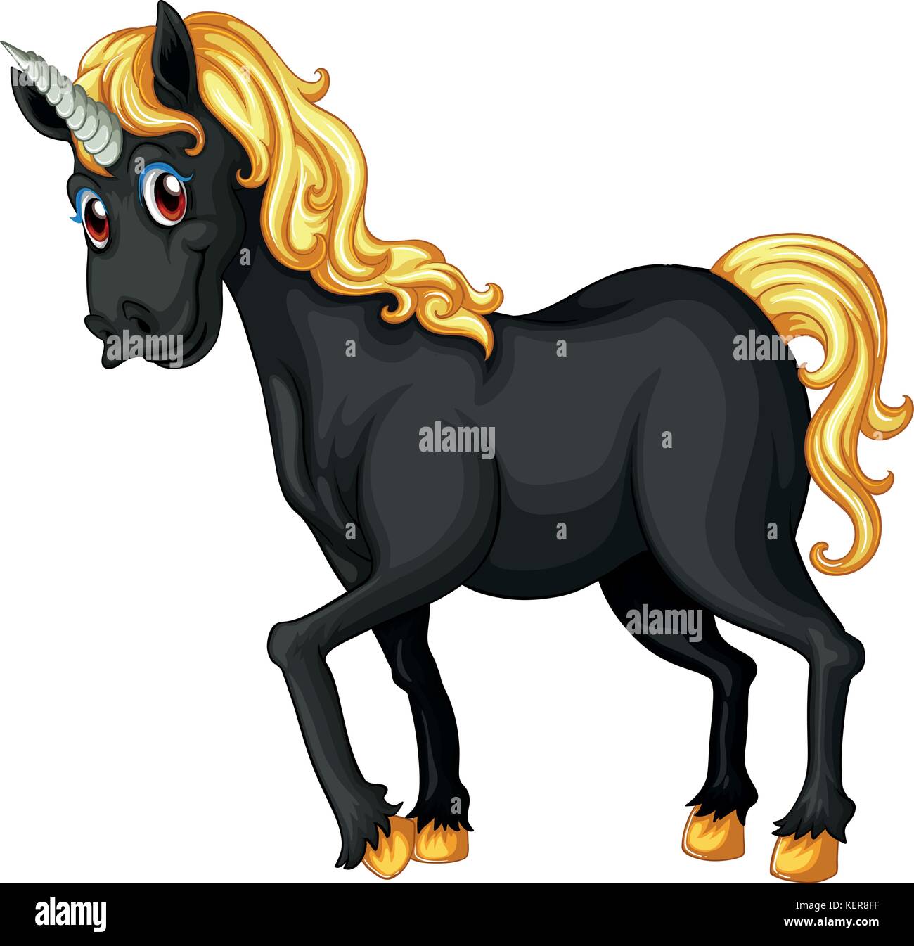 Illustration of a black unicorn Stock Vector Image & Art - Alamy