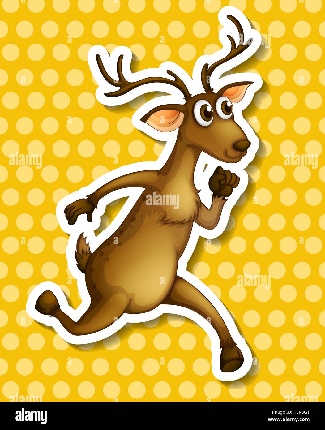 Illustration of a deer running with background Stock Vector Image & Art ...