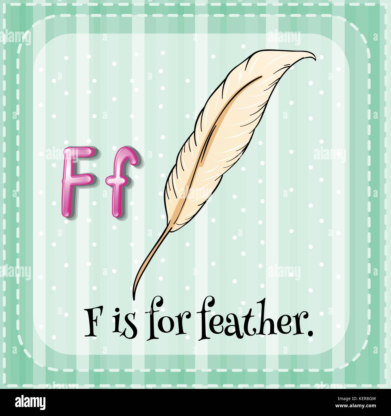 Illustration of a letter F is for feather Stock Vector Image & Art - Alamy