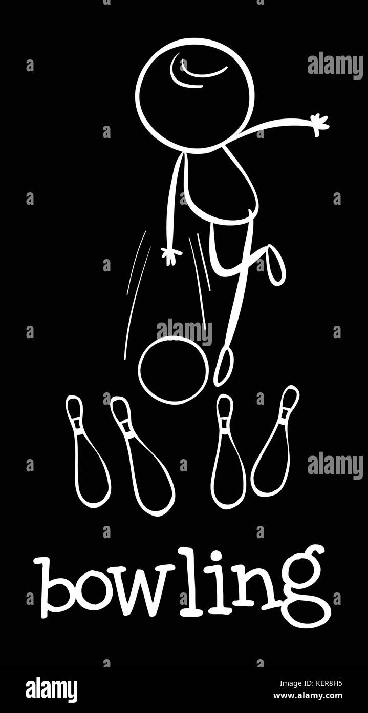 Illustration of a stickman bowling Stock Vector Image & Art - Alamy