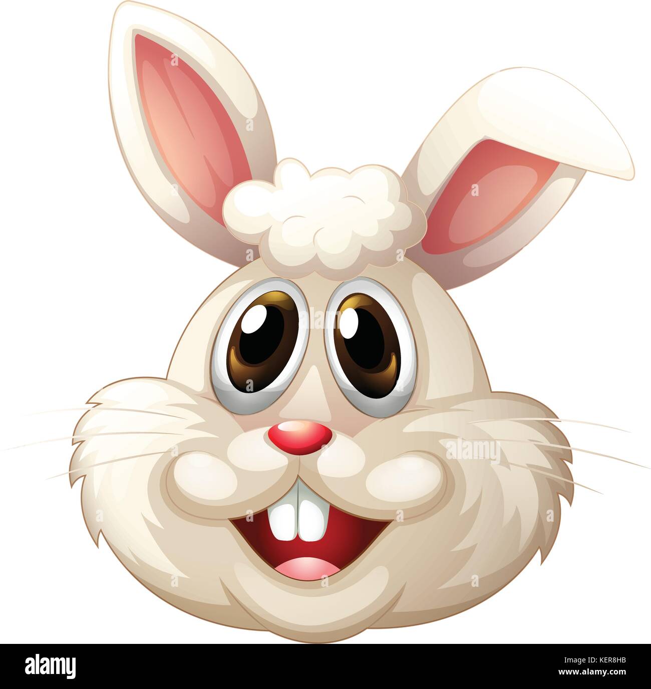 Illustration of a smiling rabbit on a white background Stock Vector ...