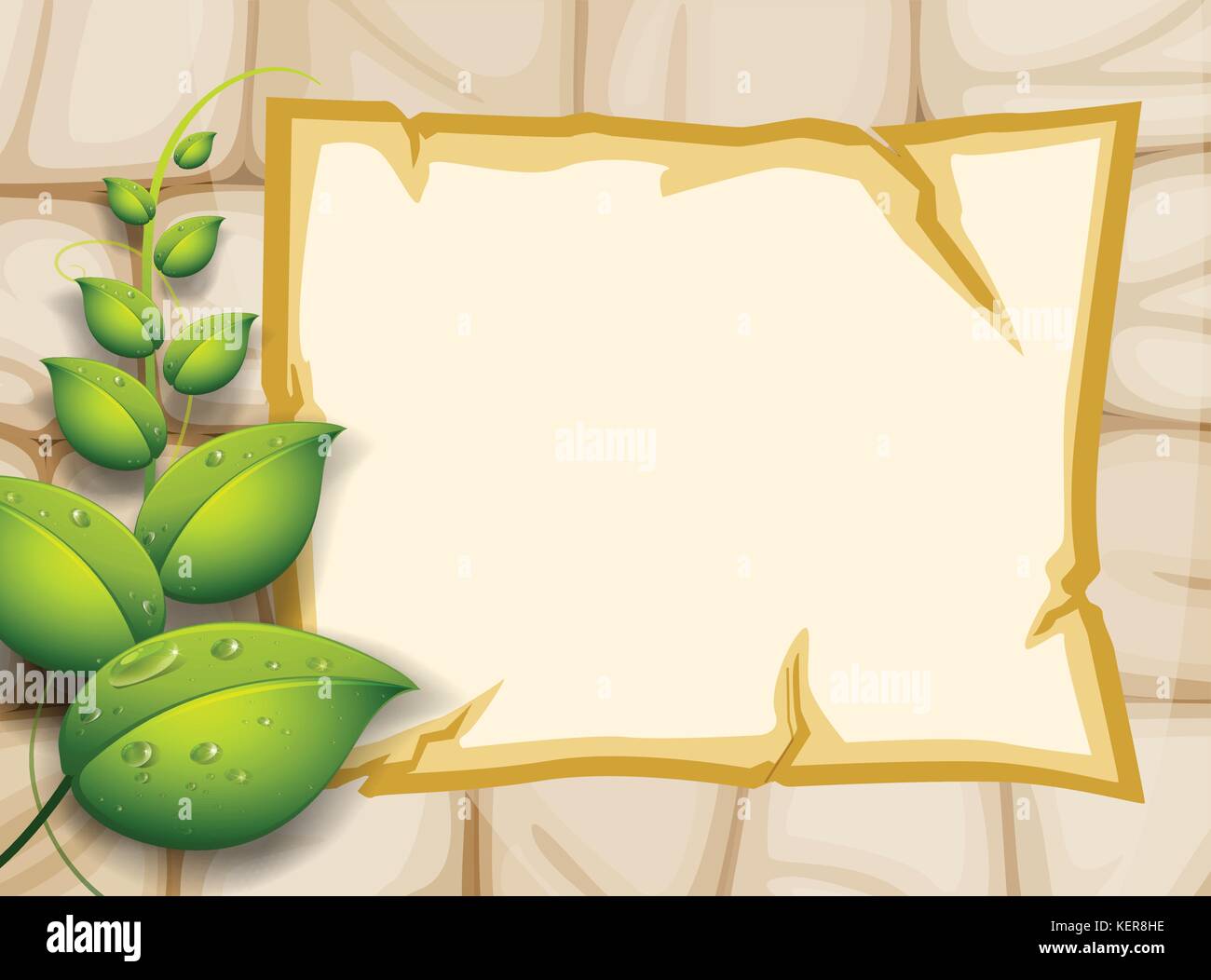 Illustration of an empty template with leaves Stock Vector Image & Art ...