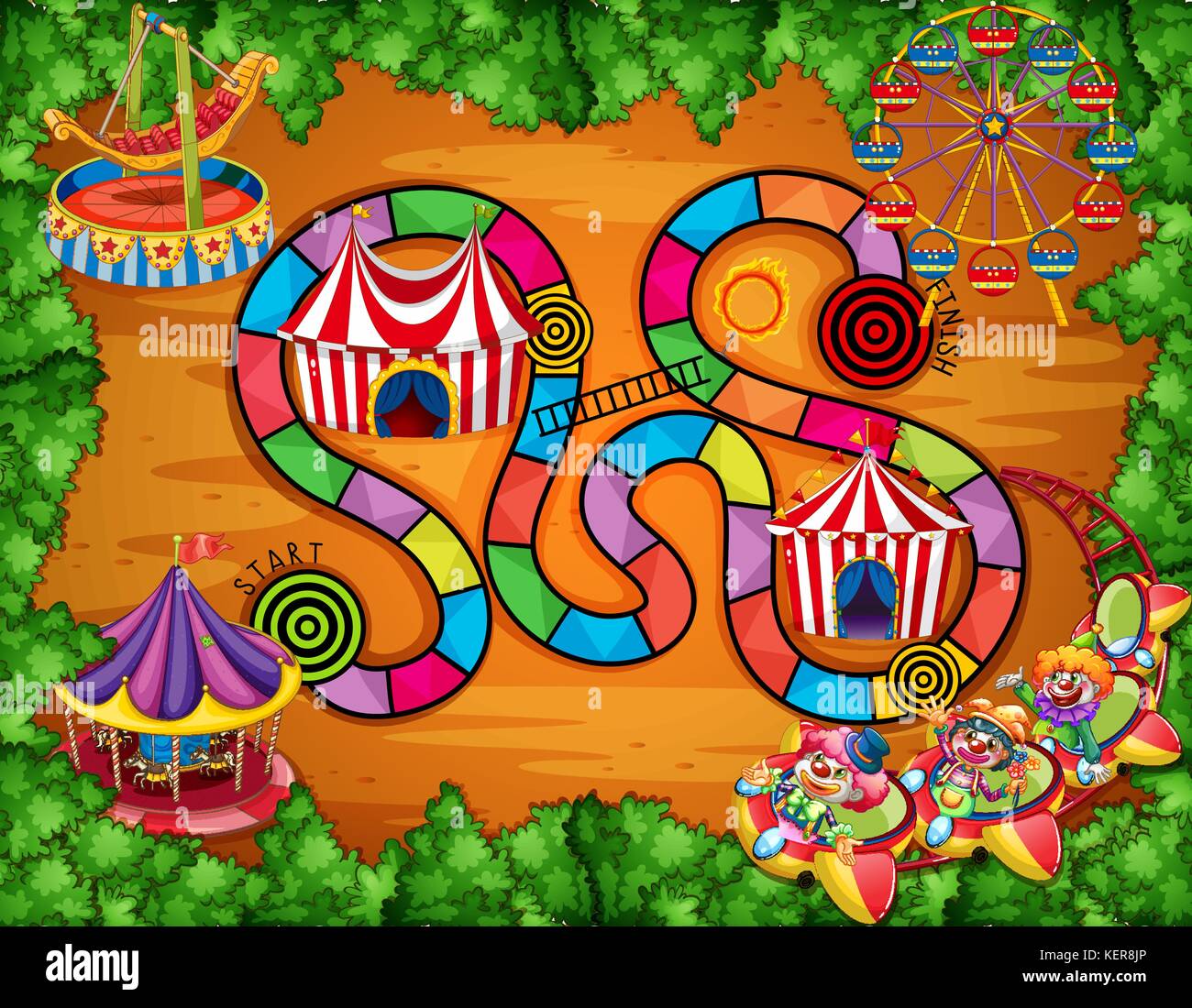 Illustration of a boardgame with carnival background Stock Vector Image ...