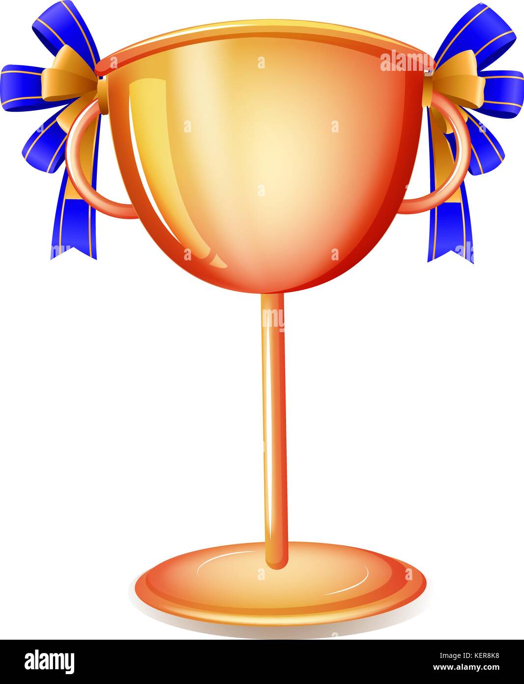 Illustration of a worldcup trophy with a blue ribbon on a white ...