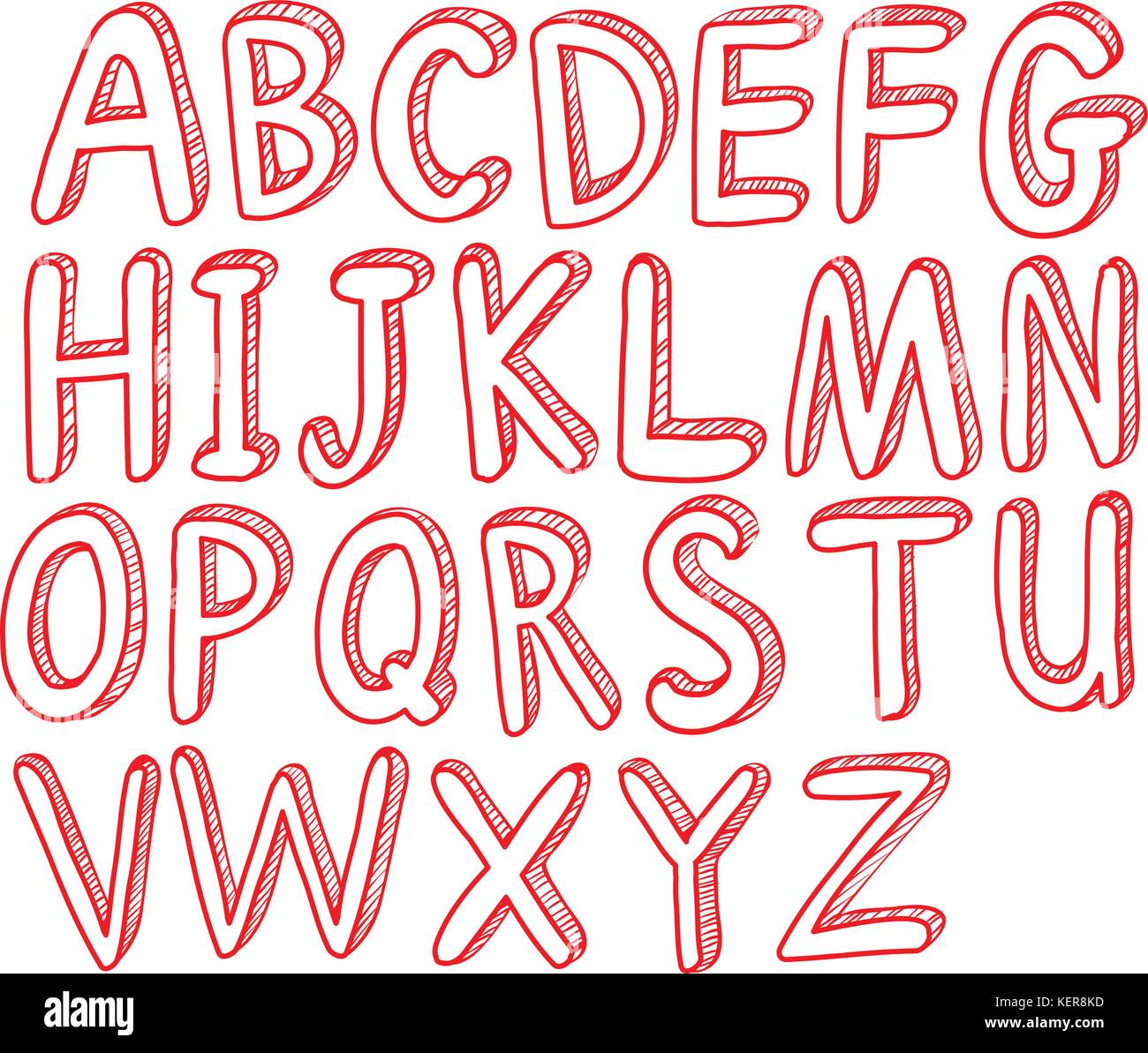 Illustration of red english alphabets Stock Vector Image & Art - Alamy