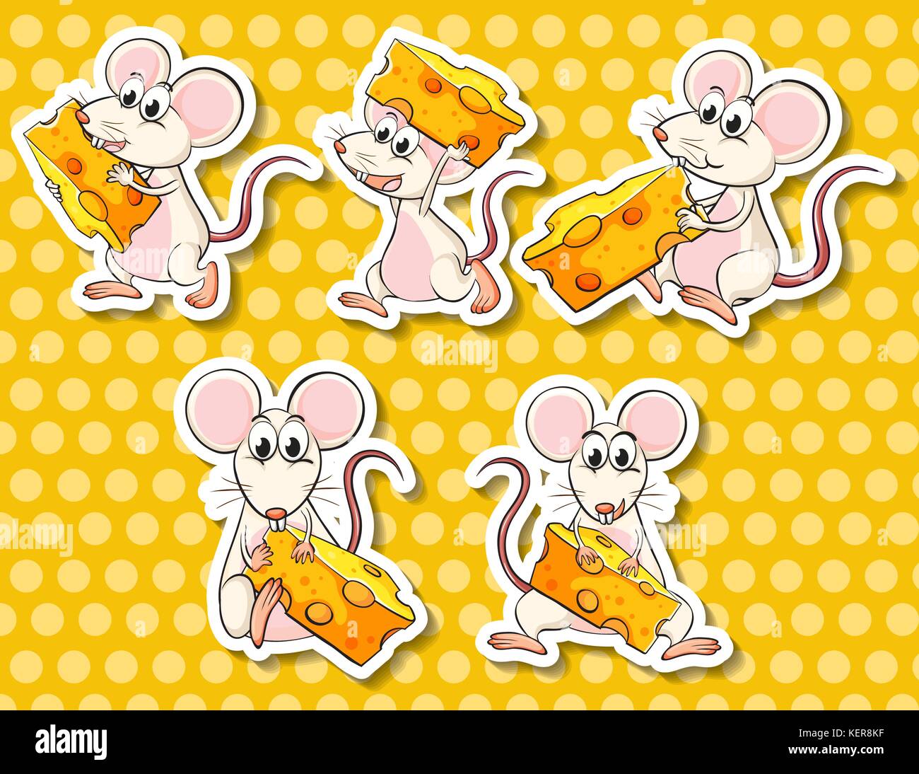 Illustration of different poses of mouse and cheese Stock Vector Image ...