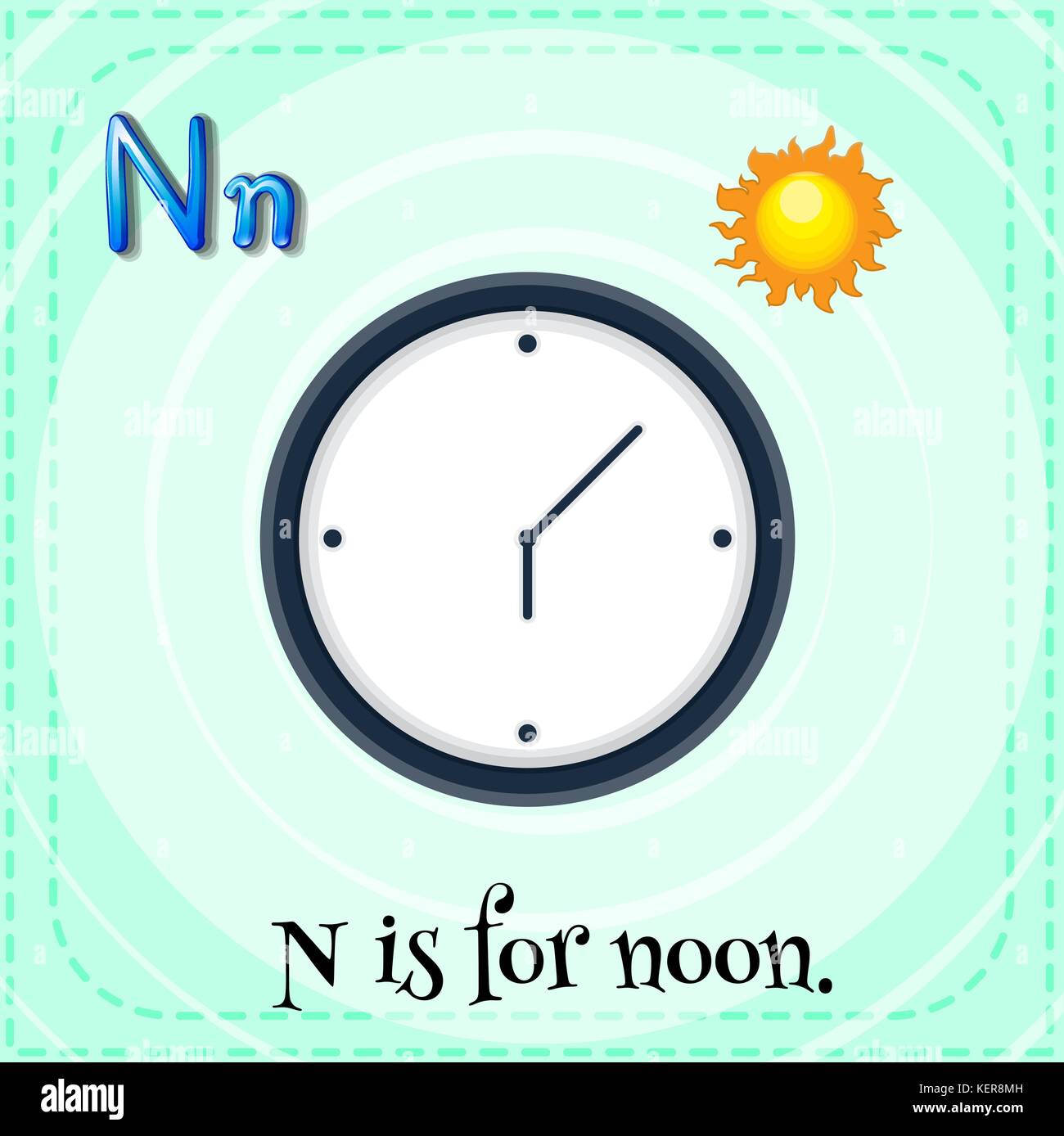 Illustration of a letter N is for noon Stock Vector Image & Art - Alamy