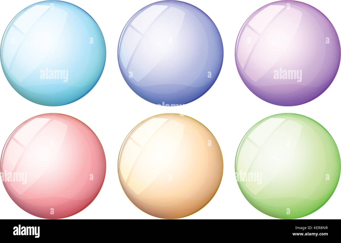 Illustration of the six round icons on a white background Stock Vector ...