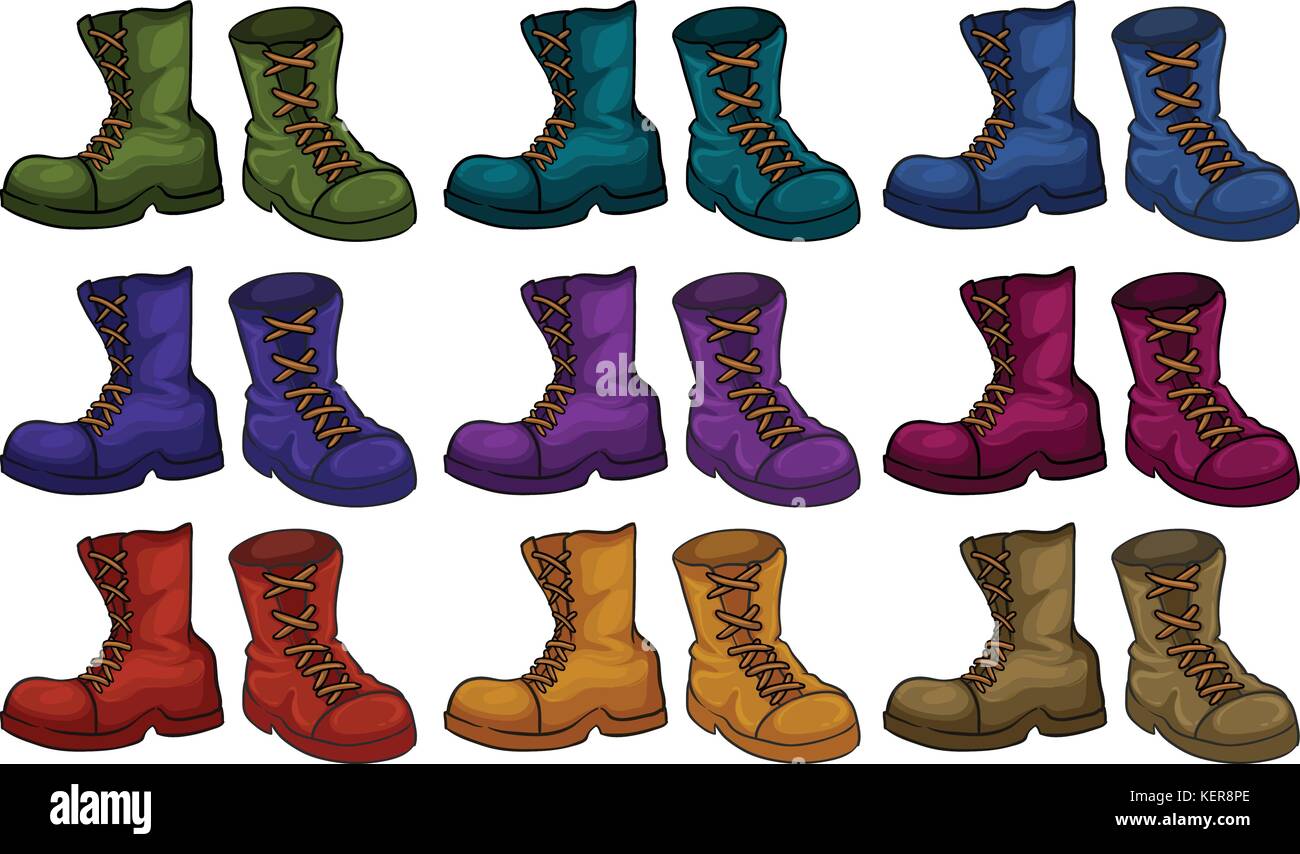 Red leather army boots Stock Vector Images - Alamy